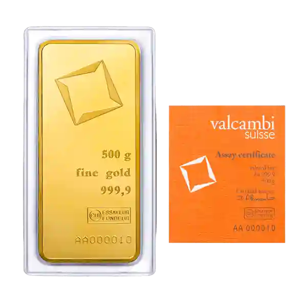 500 Gram Valcambi Minted Gold Bar - Bullion Giant