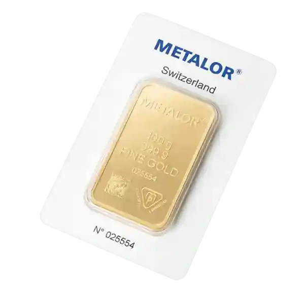 100 Gram Metalor Minted Gold Bar - Bullion Giant
