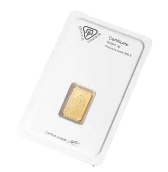 2 Gram Metalor Minted Gold Bar - Bullion Giant