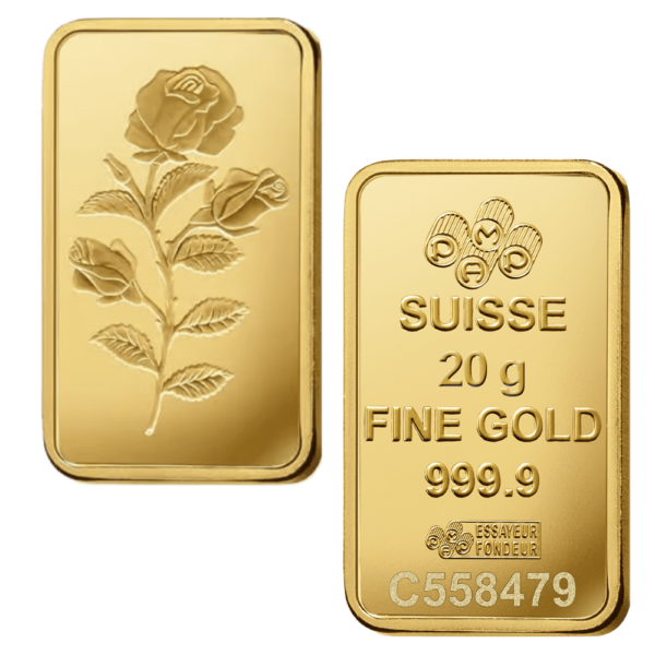 20 Gram PAMP Rosa Gold Bar - 99.99% Pure 24k Gold I BullionGiant