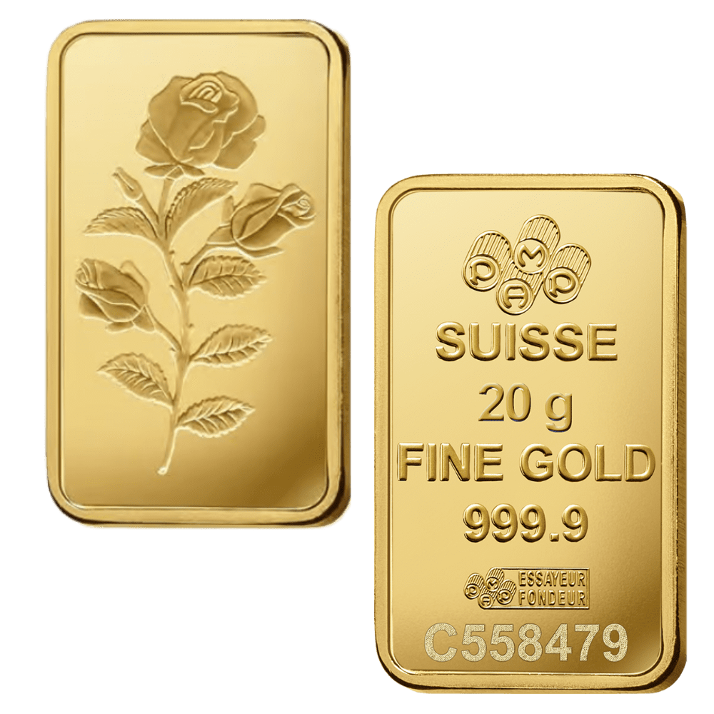 20 Gram PAMP Rosa Gold Bar - 99.99% Pure 24k Gold I BullionGiant