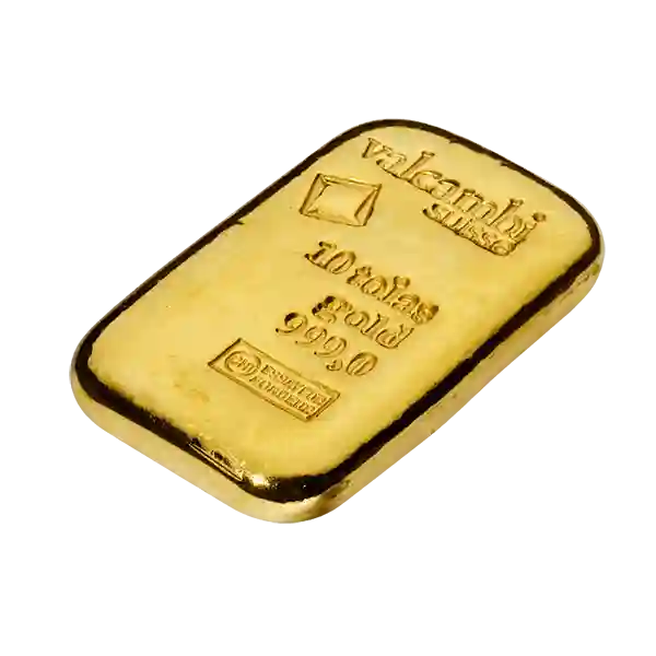 10 Tola Valcambi Cast Gold Bar - Bullion Giant
