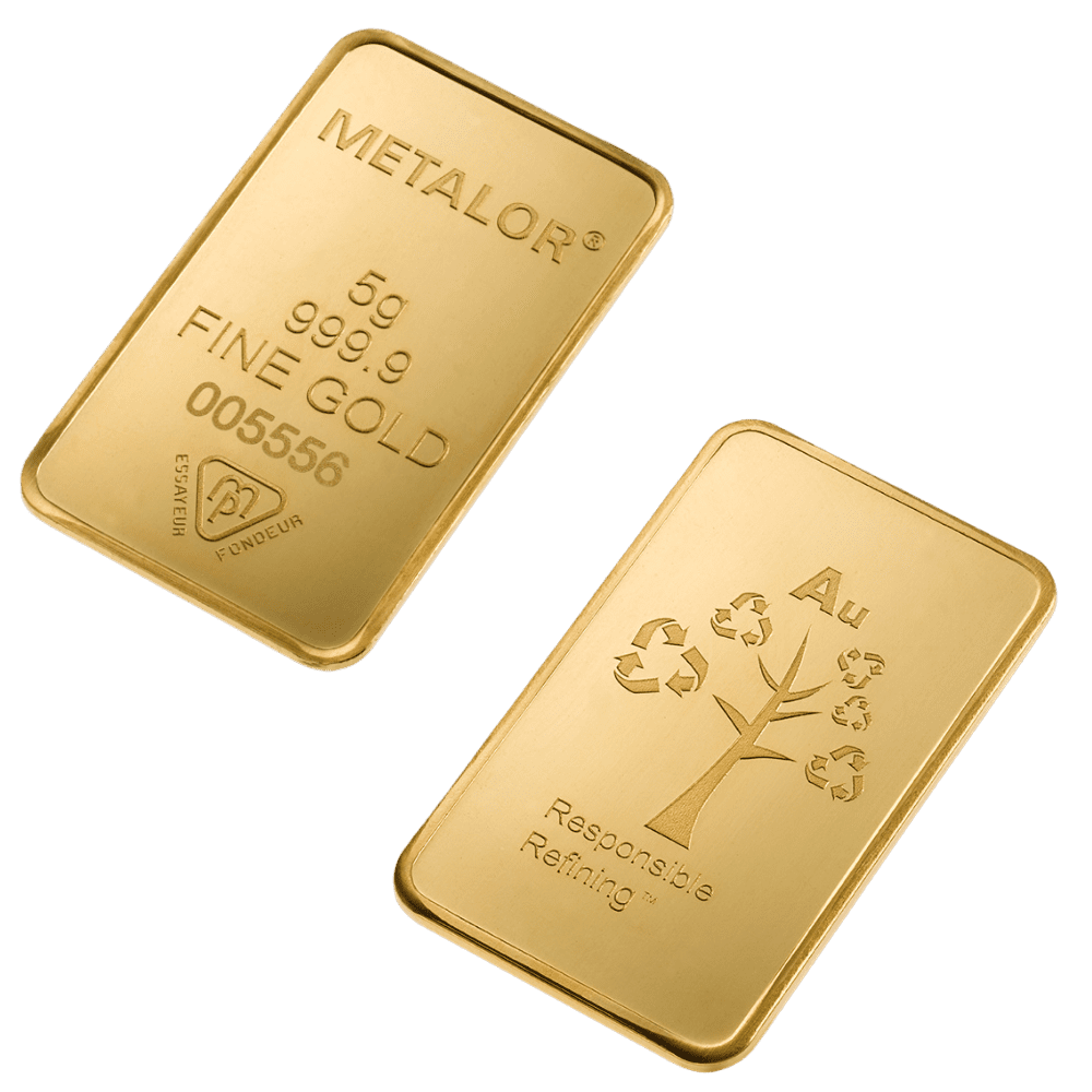 5 Gram Metalor Minted Gold Bar - Bullion Giant
