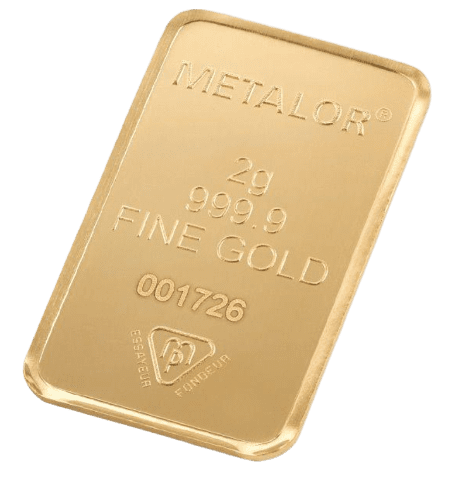 2 Gram Metalor Minted Gold Bar - Bullion Giant