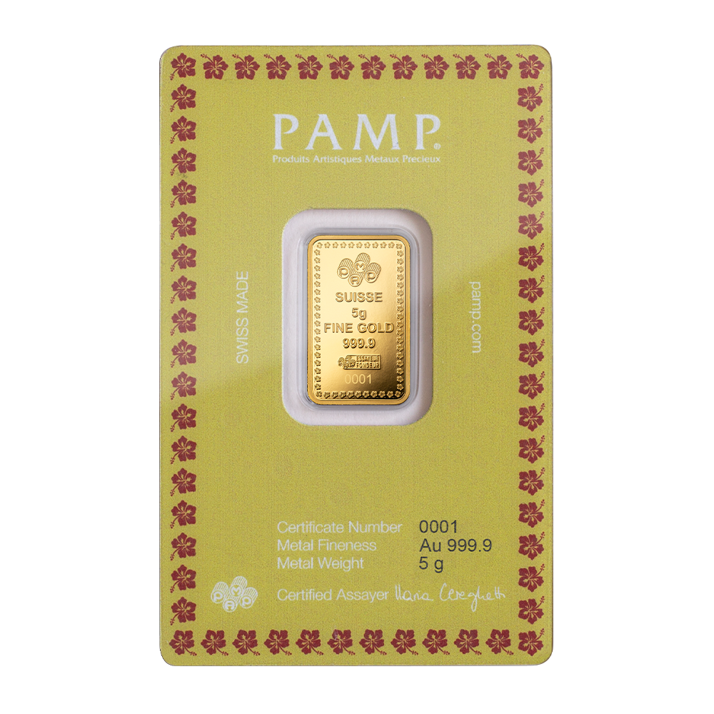 5 Gram PAMP Lady Fortuna 45th Anniversary Gold Bar |Bullion Giant